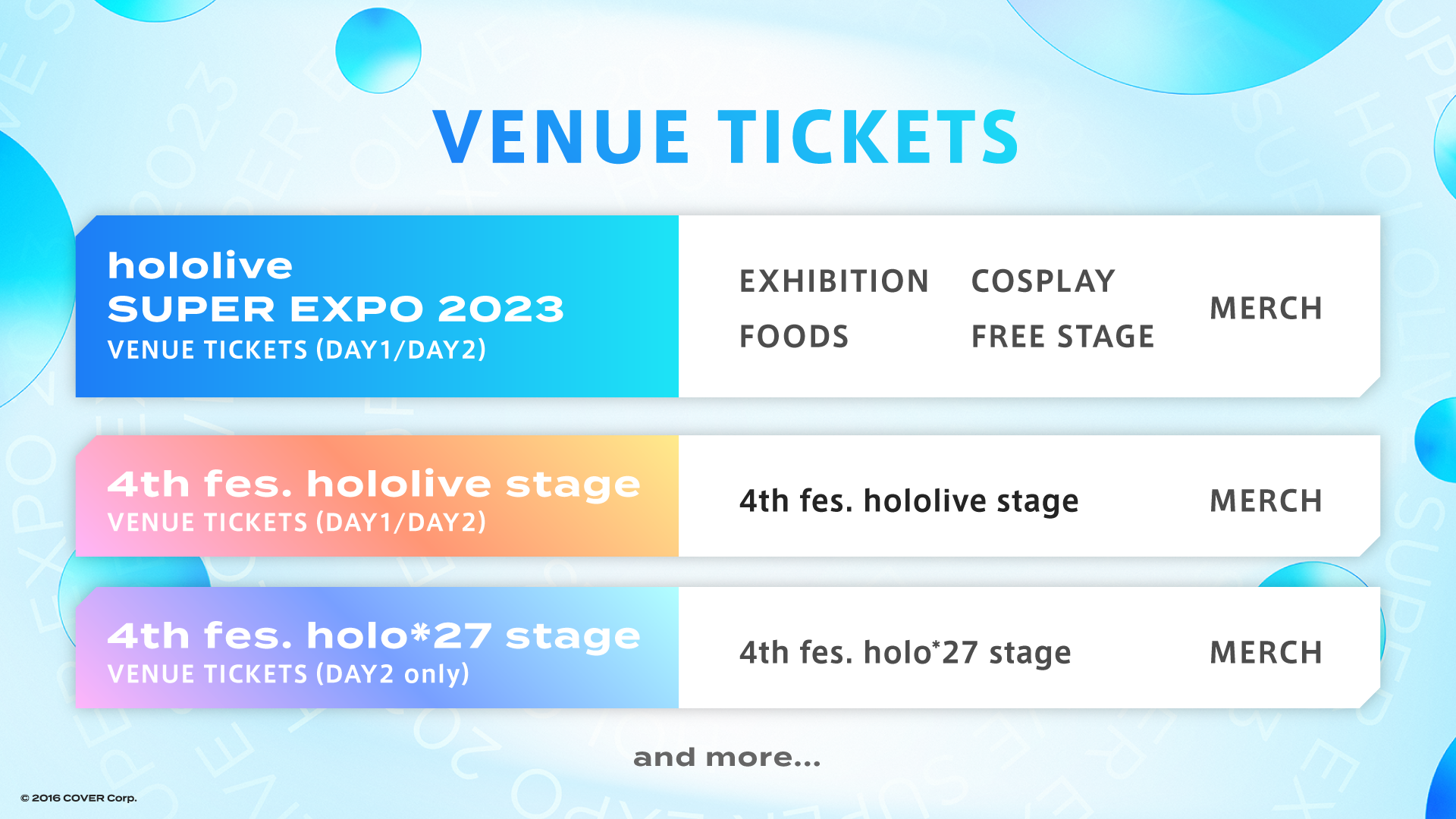 Ticket2 | hololive SUPER EXPO 2023 & hololive 4th fes. Our Bright Parade Supported By Bushiroad